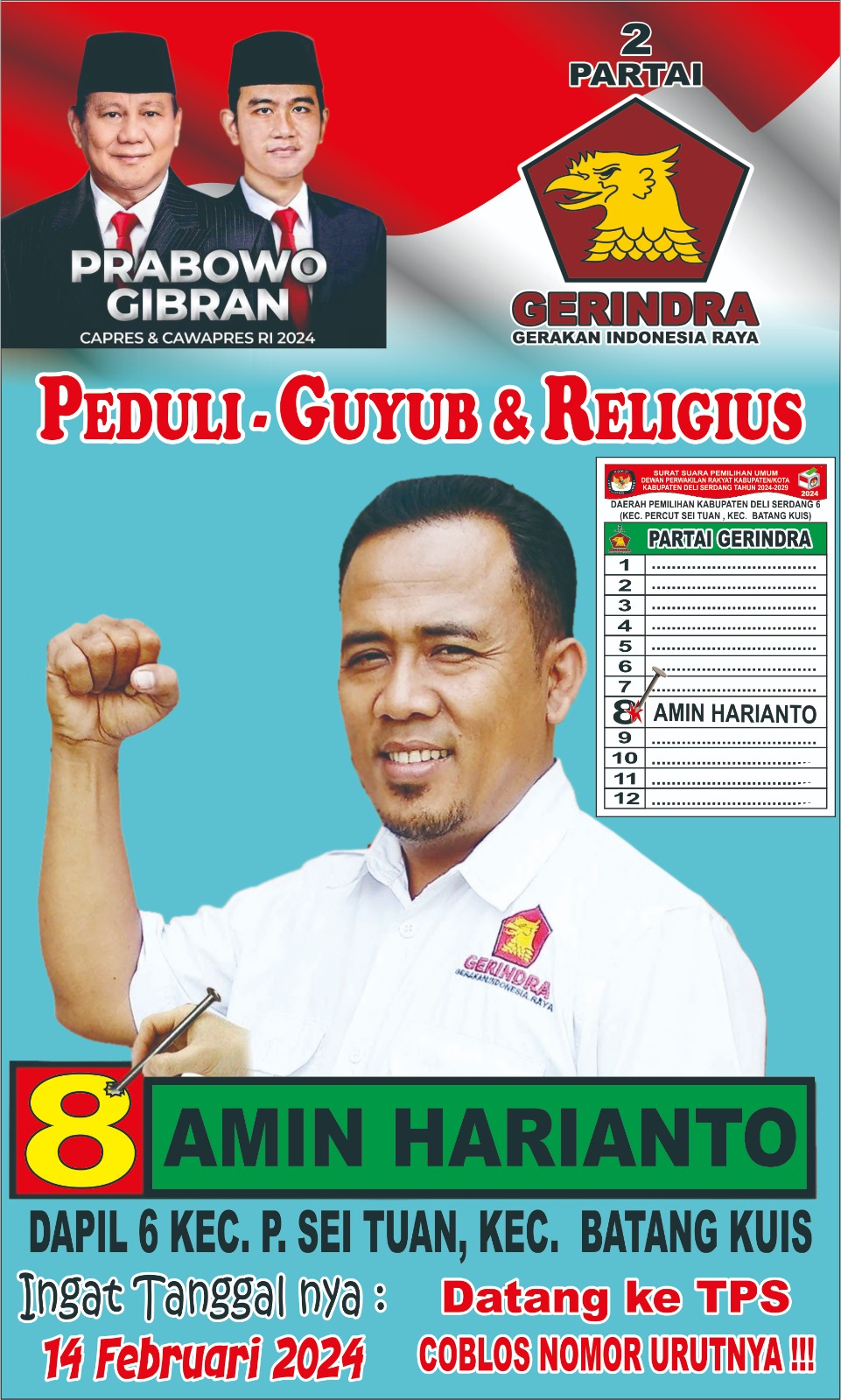 Tetap Guyub! Caleg Amin Harianto dari Partai Gerindra Dapil 6 Percut ... Tetap Guyub! Caleg Amin Harianto dari Partai Gerindra Dapil 6 Percut ...